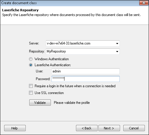 Full Document Class Wizard: Laserfiche Repository