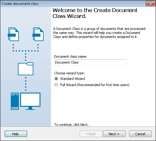 Creating a Document Class Using the Standard Wizard
