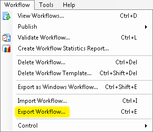 Exporting as Workflow Import Files