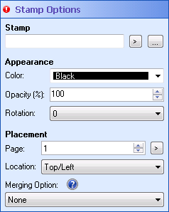 Stamp Options